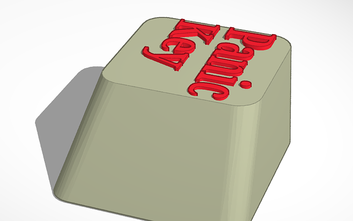 3D design panic key cap - Tinkercad