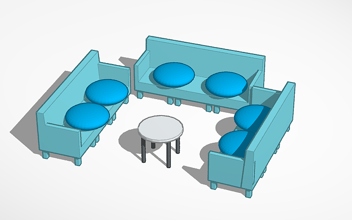 3D design 6-B _ Sanchit D_Living Room With Coffee Table - Tinkercad