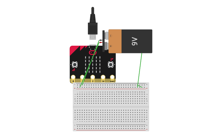 Circuit design Copy of micro:bit animation challenge - Tinkercad