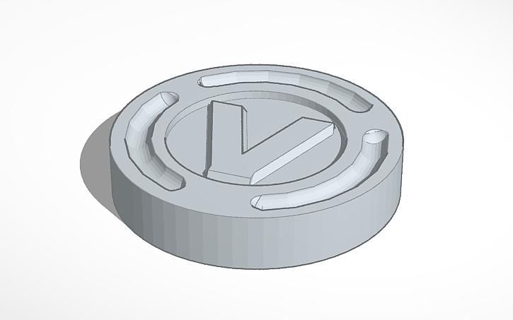 3D design V-Bucks castable - Tinkercad