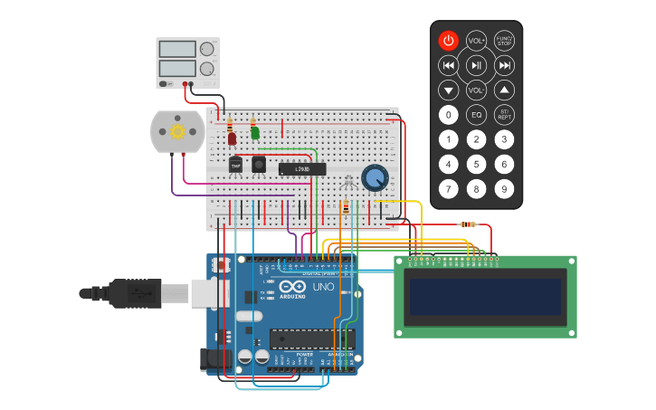 Circuit Design Temp Sensor And Fan Tinkercad