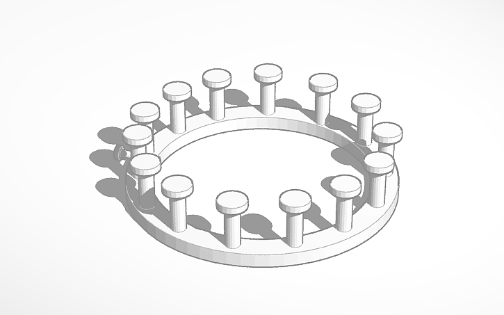 3D design 14 peg knitting loom - Tinkercad