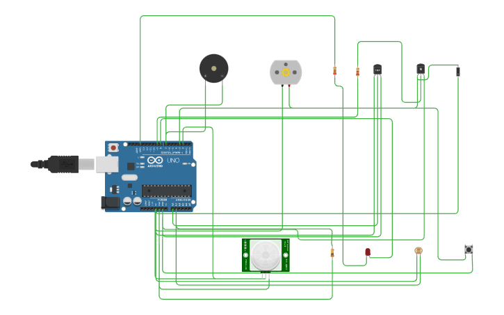 Circuit design Smart Room Automation System - Tinkercad