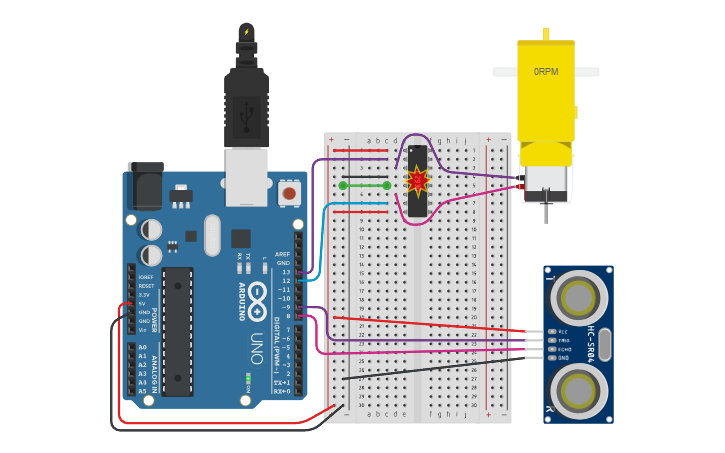 Circuit design SENSOR LDR CON MOTOREDUCTOR - Tinkercad