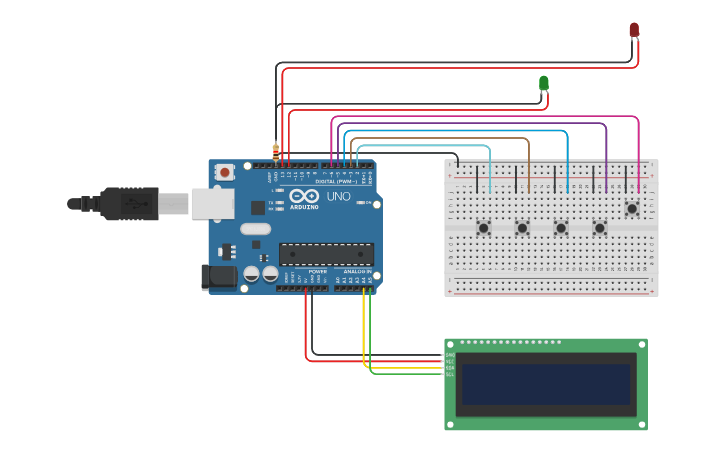 Circuit design Project: Electronic Voting Machine - Tinkercad