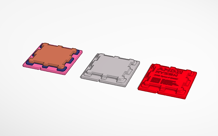 3D design Ryzen 9 9900x (and generic AM5 Dummy CPU) - Tinkercad