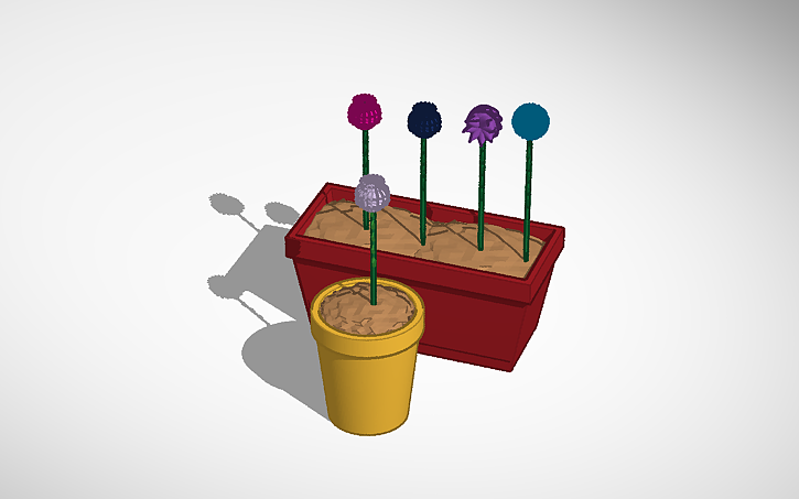 3D design Copy of Flowers Challenge - Flower Pot - Tinkercad