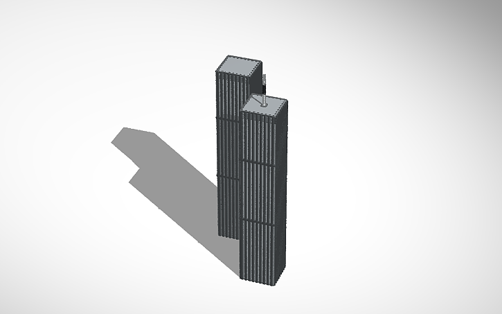 3D design twin towers - Tinkercad