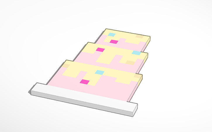 3D design Pixel 3-Layer Cake - Tinkercad
