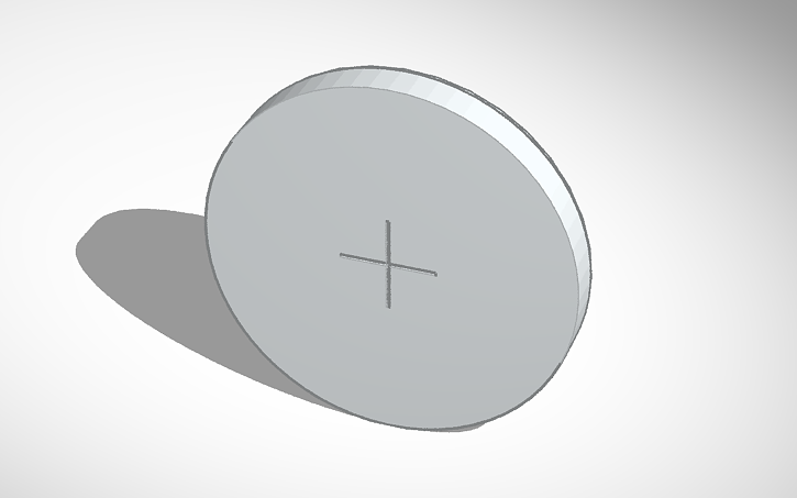 3D design Coin Cell Battery - Tinkercad