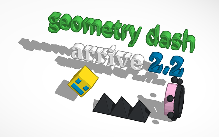3D design geometry dash cube - Tinkercad