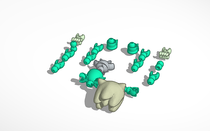 3D design sonic action figure - Tinkercad