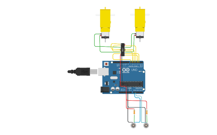 Circuit design Line Follower Tracer - Tinkercad