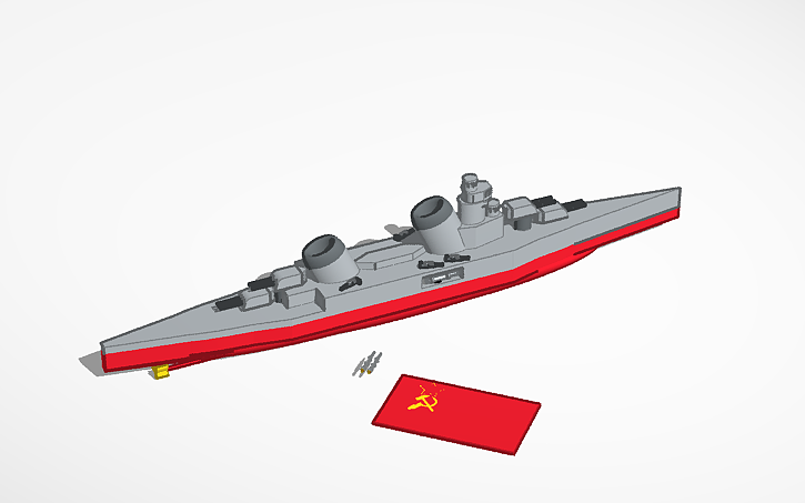 3D design Soviet cruiser - Tinkercad