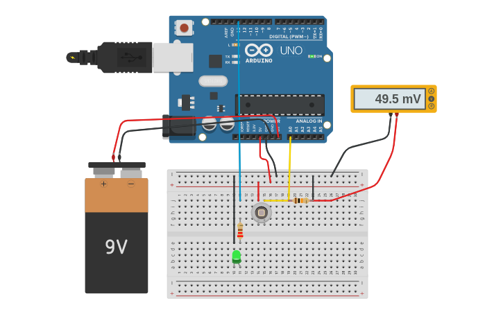 Circuit design Monitor Cardíaco - Tinkercad