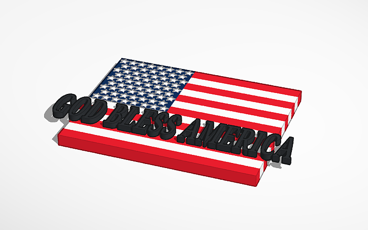 3D design God Bless America!!! - Tinkercad