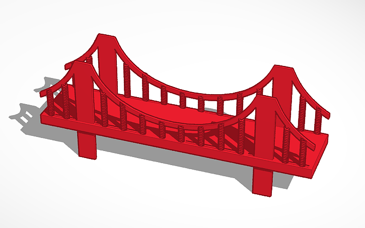 3D design suspension bridge - Tinkercad