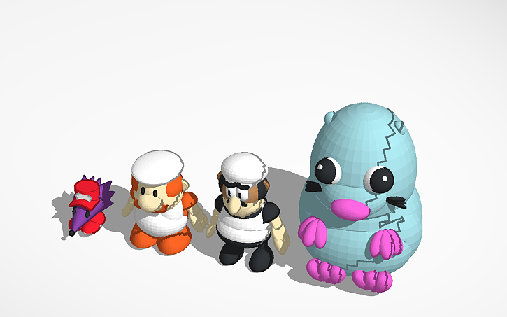 3D design Pizza Tower Characters (Part 1) - Tinkercad