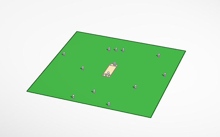 3D design cricket field - Tinkercad