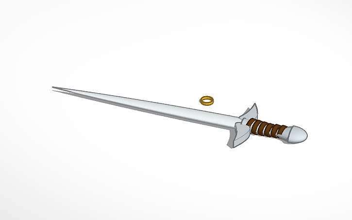 3D design frodos sword sting and the one ring - Tinkercad