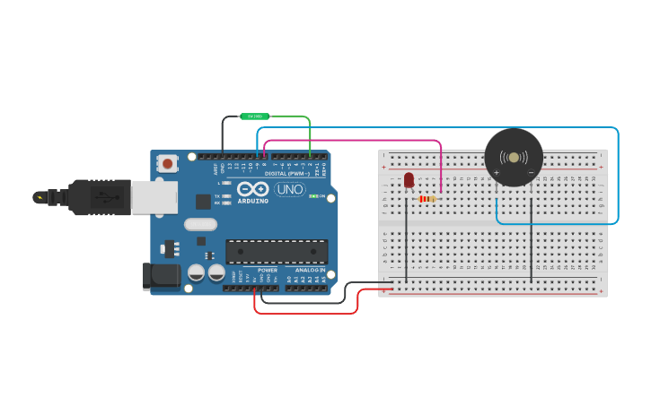 Circuit design tilt sensor - Tinkercad