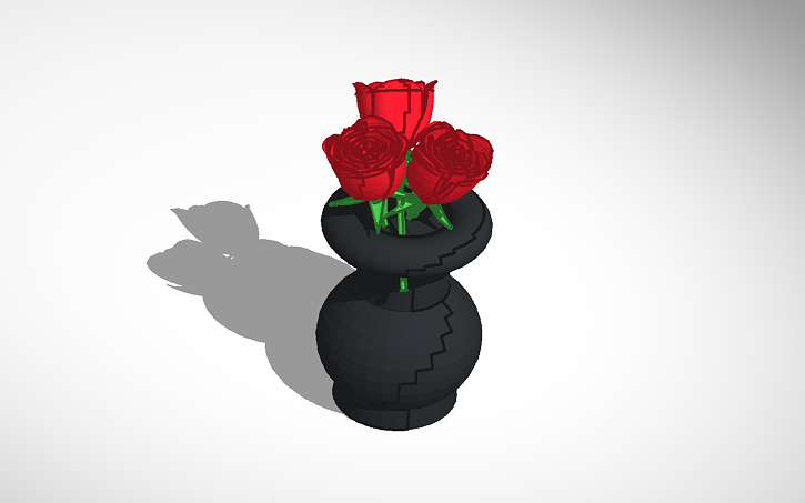 3D design vase of Roses - Tinkercad