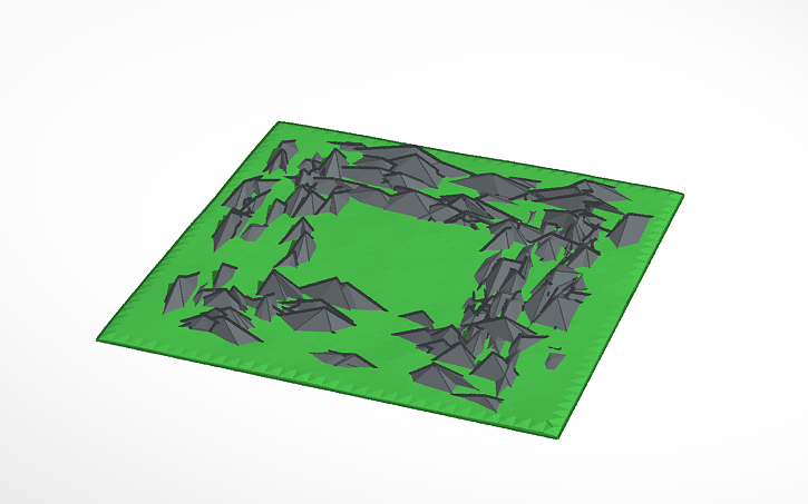 3D design blast crater terrain - Tinkercad