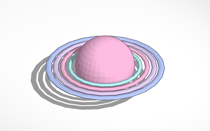 3D design ringed planet - Tinkercad