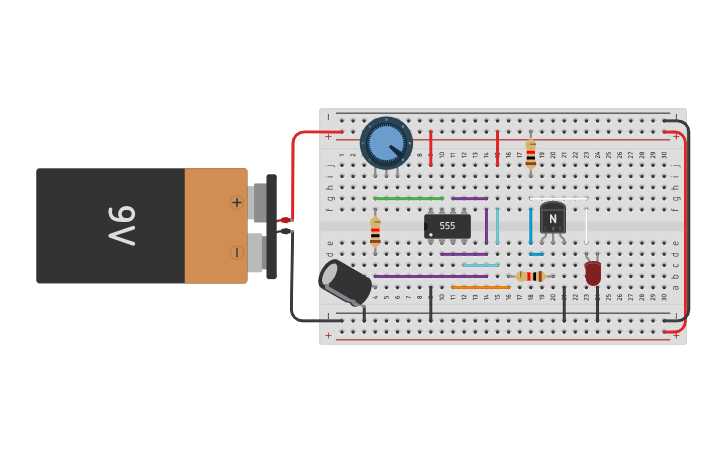 Circuit design Temporizador_NE555 - Tinkercad