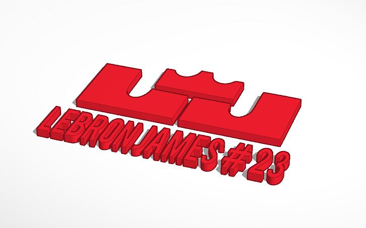 3D design LeBron James Logo - Tinkercad