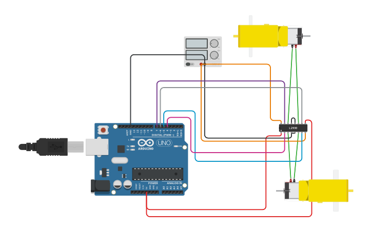 Circuit design Robot Móvil con arduino Parte 1 - Tinkercad