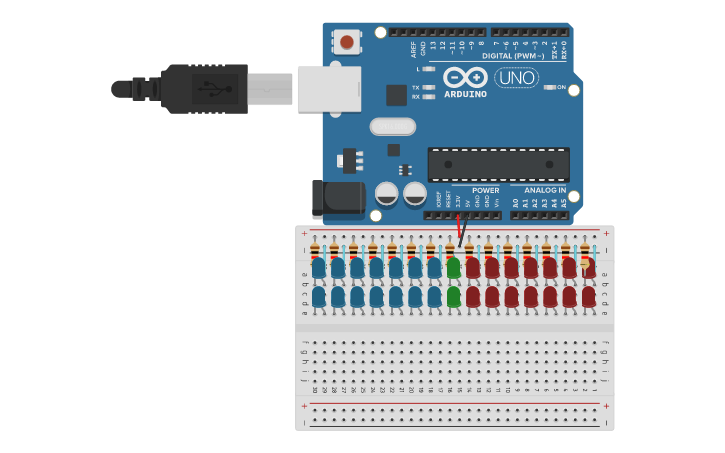 Circuit design LED COLOR - Tinkercad
