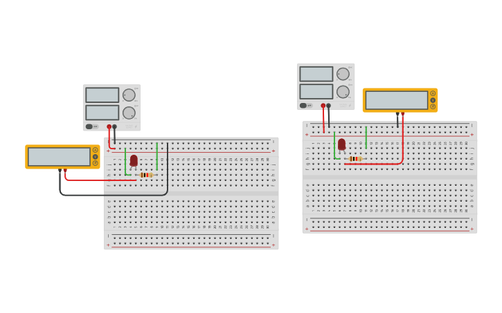 Circuit design Simulasi 2. Static Diode (LED) - Tinkercad