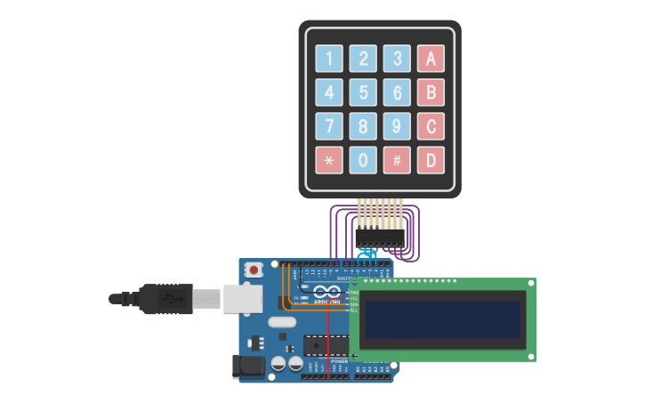 Circuit design Keypad/LCD public - Tinkercad