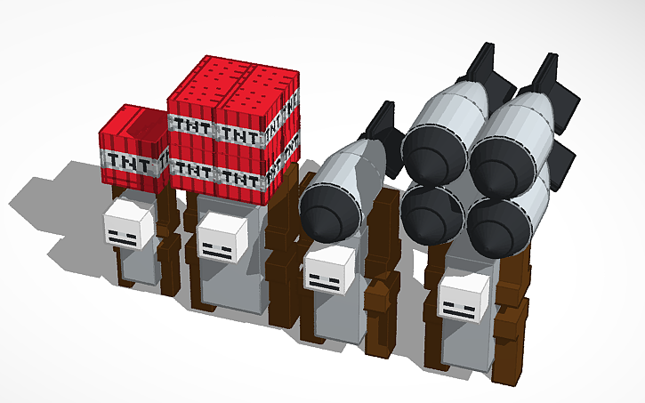 3D design TNT Yeeter minecraft - Tinkercad