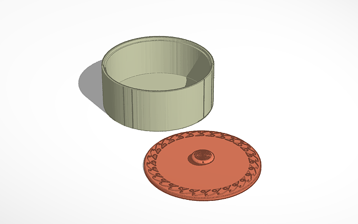 3D design Round box with lid - Tinkercad