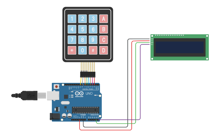 Circuit design Keypad and LCD Interface Arduino Experiment - Tinkercad
