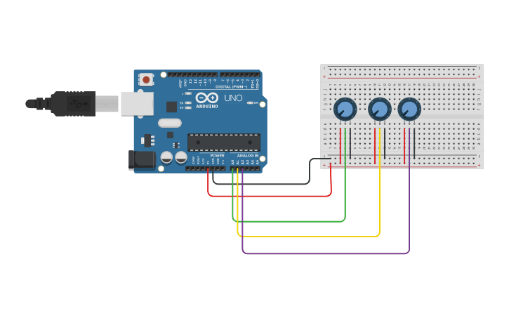 Circuit design Potentiometer code - Tinkercad