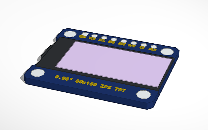 3D design TFT 0.96 80x160 IPS TFT - Tinkercad