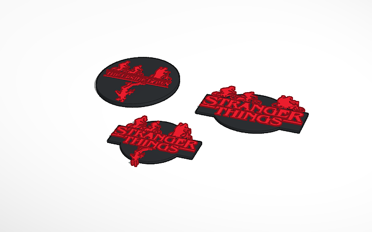 3D design Stranger Things coasters - Tinkercad