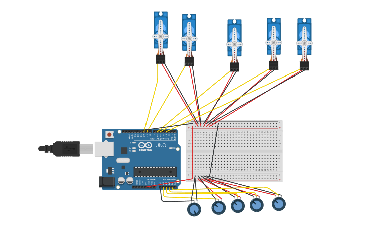 Circuit Design Robotic Arm Tinkercad