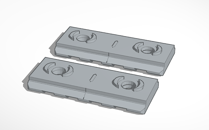 3D design Copy of 2 slot mlok solid v1.3 - Tinkercad