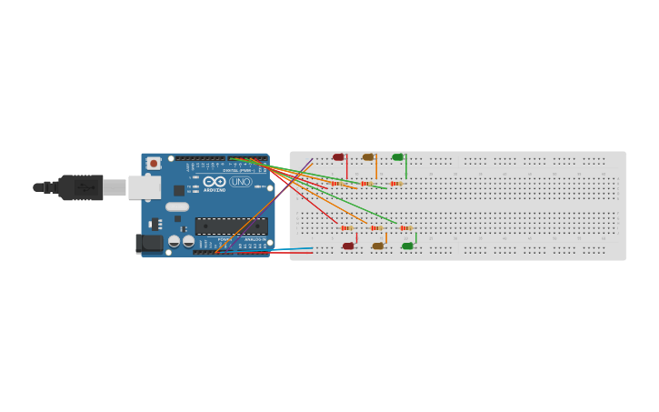 Circuit Design Traffic Light Tinkercad