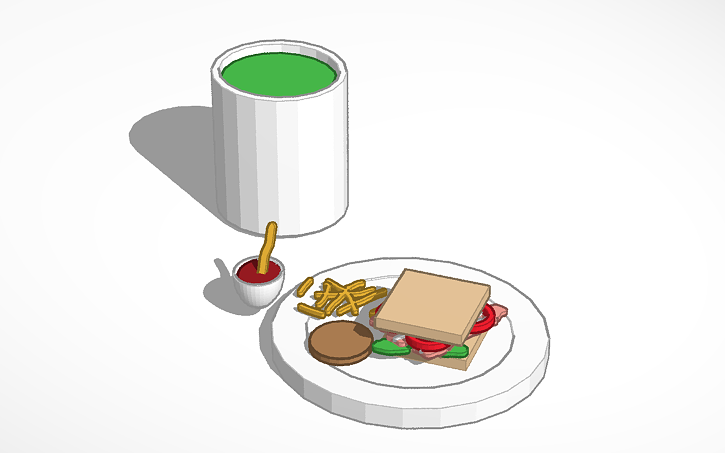 3D design plate food - Tinkercad