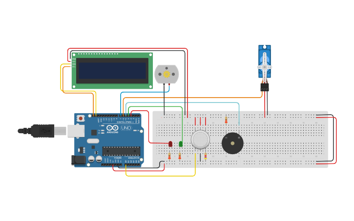 Circuit design Smart Gas Sensor/Gas Leak Detector - Tinkercad