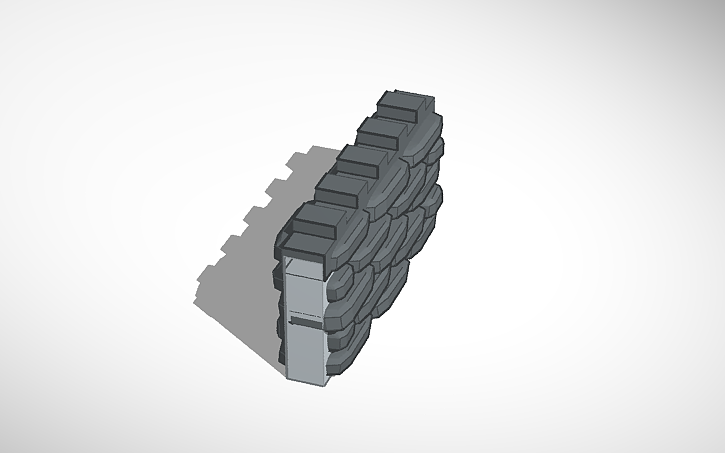3D design Stone Wall w/ Mortar and Crenellations - Tinkercad