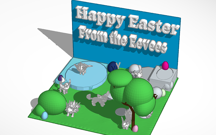 3D design Easter EEvEE - Tinkercad