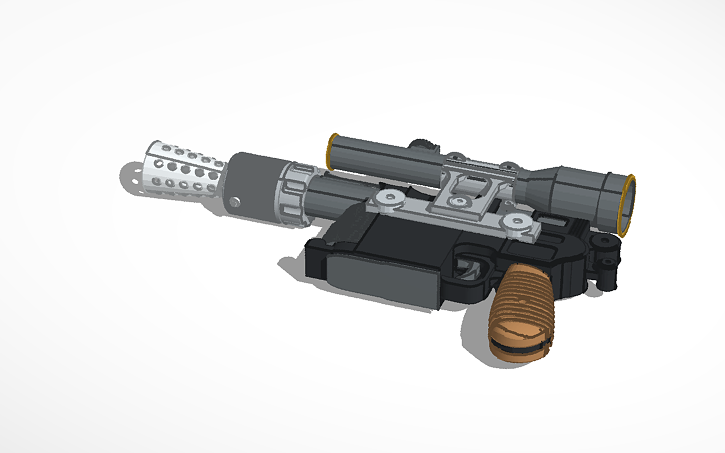3D design Han Solos Blaster Full - Tinkercad