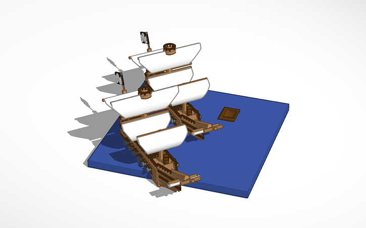 3D design pirate ship attack! - Tinkercad