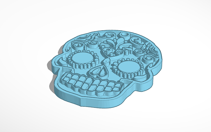 3D design Sugar Skull Keychain - Tinkercad